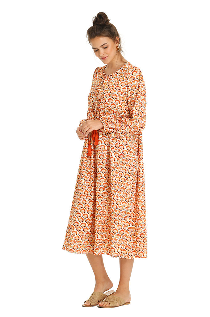 Orange Concha Midi Kaftan – Bambah