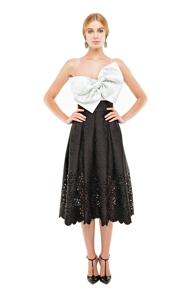 Silver Slanted Bow Bustier – Bambah